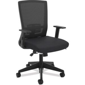 hon entire mesh task chair - high back work chair with adjustable arms, black (hvl541)