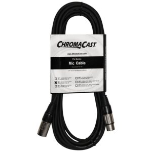 chromacast pro series 20 foot xlr to xlr microphone cable, black