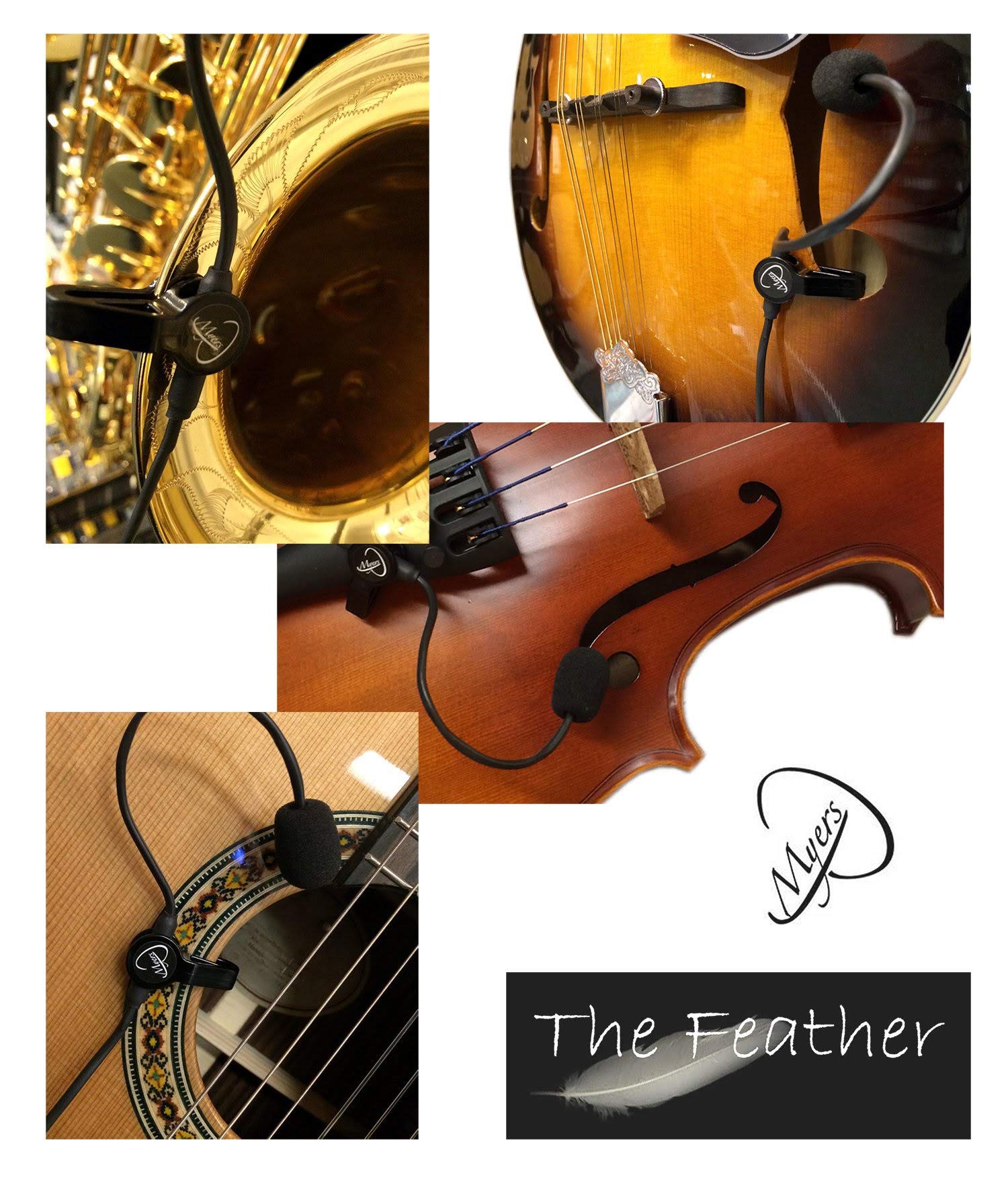 The Feather Violin Pickup with Flexible Micro-Gooseneck by Myers Pickups