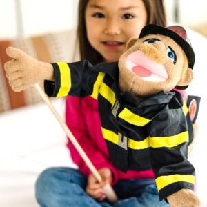 Melissa & Doug Rescue Puppet Set - Police Officer and Firefighter - Soft, Plush Puppets For Kids Ages 3+