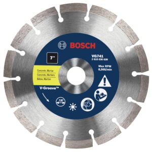 bosch vg741 7-inch x 7/8-inch segmented rim v-groove diamond blade for general purpose