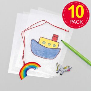 Baker Ross-AF105 Super Shrink Sheets, Perfect for Children to Decorate and Create Art Projects, Ideal for Home, Craft Groups, Party Crafting and More (Pack of 10)-Transparent