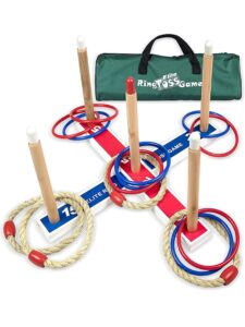 elite sportz ring toss games for kids - indoor holiday fun or outdoor yard game for adults & family - easy to set up w/compact carry - backyard toys, gifts for boys and girls