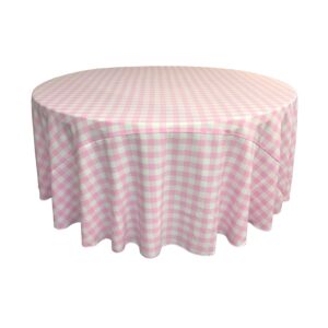 la linen gingham tablecloth - checkered tablecloth for parties, picnics & more - farmhouse tablecloth - spring tablecloth - picnic tablecloth - cloth tablecloths for round tables - 120" pink