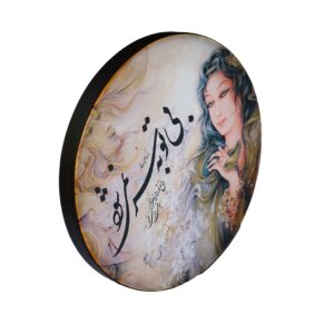 Persian Painting Daf, Deff, Def, Erbane, Bendir with Soft Case