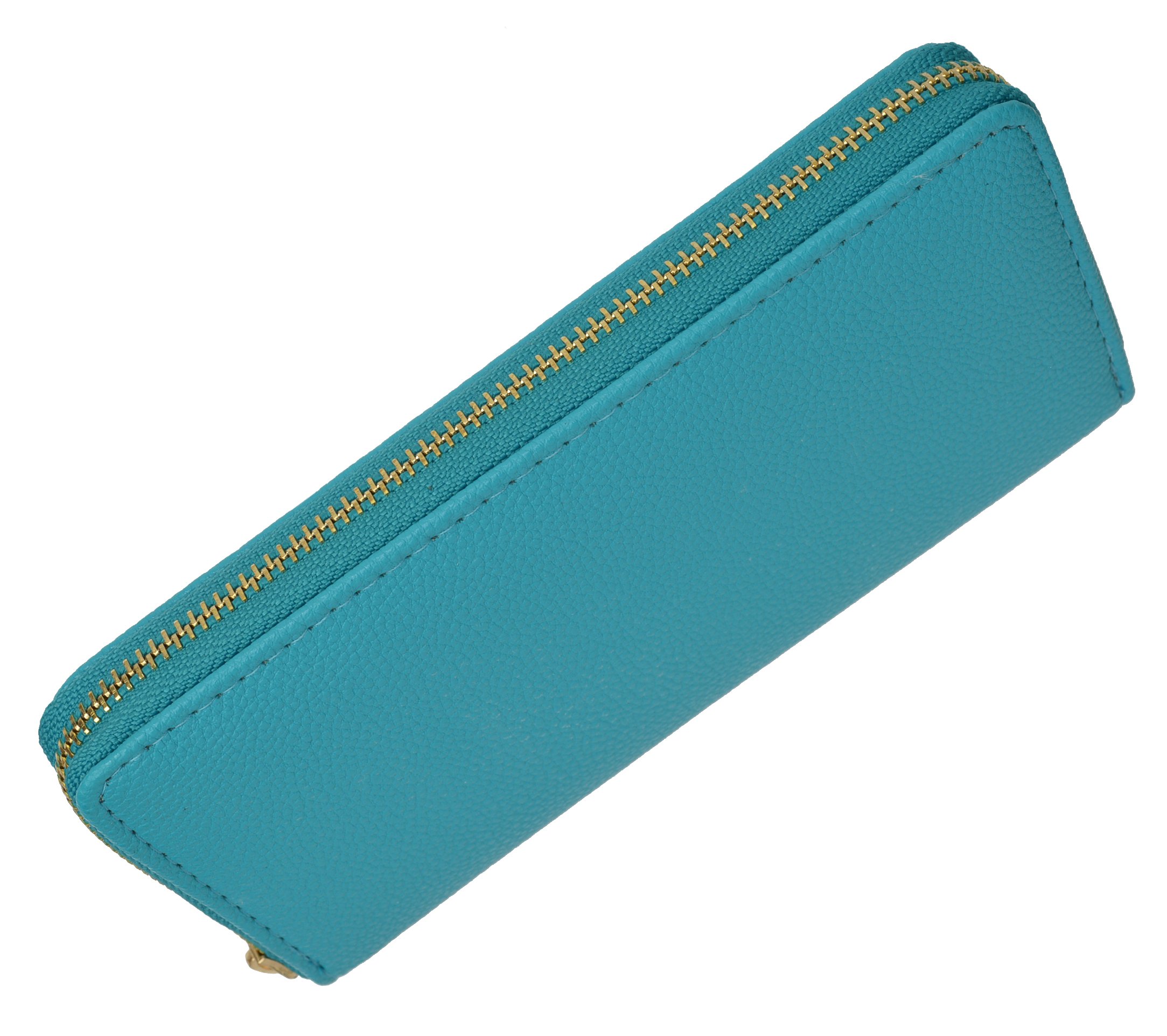 MARSHAL Women's Single Zip Around Wristlet Clutch Organizer Wallet