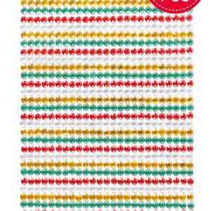 Baker Ross EF980 Festive Self Adhesive Gems - Pack of 900, Assorted Jewel Sticker Craft Embellishments for Kids Arts and Crafts Decorating