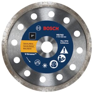 bosch vg742 7-inch x 7/8-inch turbo rim v-groove diamond blade for general purpose