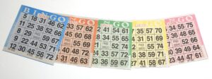 1000 bingo paper cards (200 books 5 colors ea!) by american games