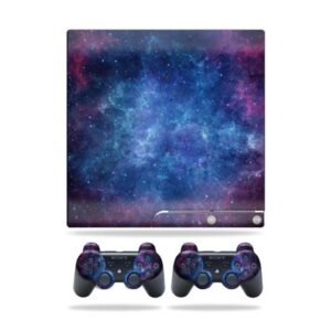 mightyskins skin compatible with sony playstation 3 slim console wrap sticker skins nebula