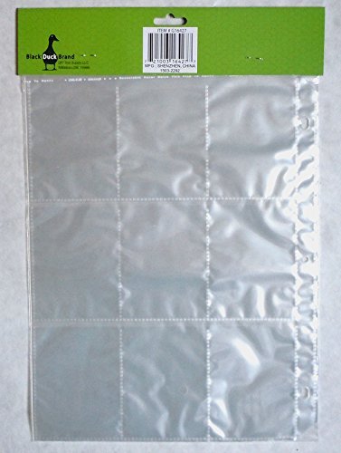 Trading Card Protector Sheets 9 Pocket X 200 Plastic Pages Holds 1800 Cards -3 Ring Binder