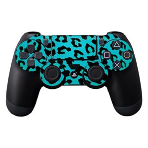 mightyskins skin compatible with sony ps4 controller - teal leopard | protective, durable, and unique vinyl decal wrap cover | easy to apply, remove, and change styles | made in the usa