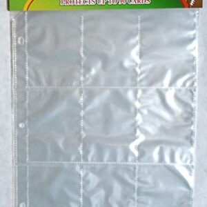 Trading Card Protector Sheets 9 Pocket X 200 Plastic Pages Holds 1800 Cards -3 Ring Binder