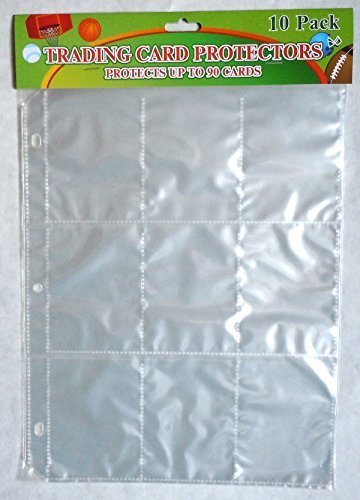 Trading Card Protector Sheets 9 Pocket X 200 Plastic Pages Holds 1800 Cards -3 Ring Binder