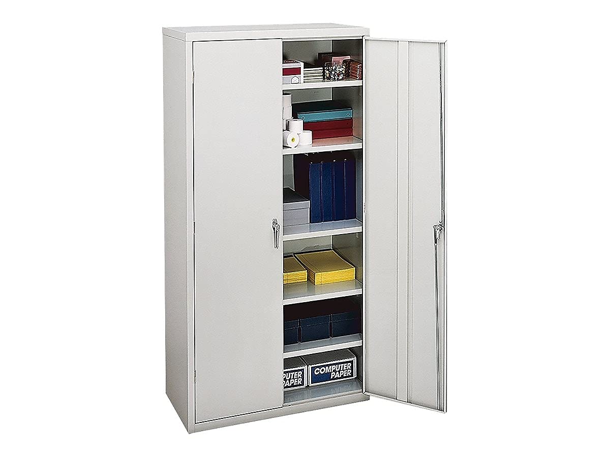 HON SC1872Q Assembled Storage Cabinet, 36w x 18-1/4d x 71-3/4h, Light Gray