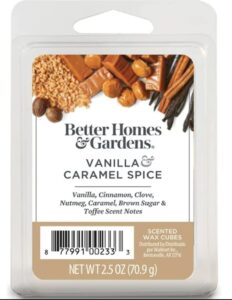 better homes and gardens wax cubes, vanilla caramel spice