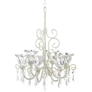 zings & thingz 57071441 crystal blossom chandelier, no size, white