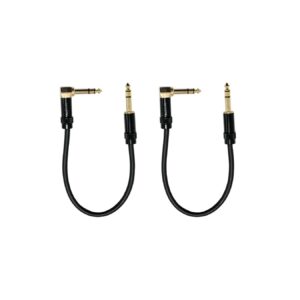 audio 2000s e26101p2 1/4" trs right angle to 1/4" trs 1 feet cable (2 pack)