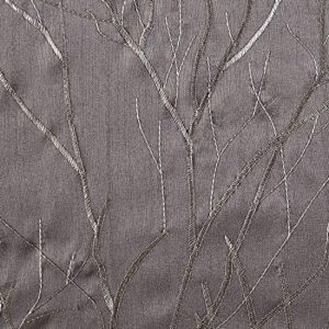 Madison Park Andora Embroidered Back Tab Fabric Single Window Living Room, Transitional Rod Pocket Light Curtain for Bedroom, 1-Panel Pack, 50 x 84, Grey