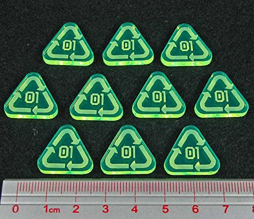 LITKO Net Hacker Token Set | Compatible with Android: Netrunner | Advance | Brain Damage | Bad Publicity | Tag | Tracking (Fluorescent Green-Recurring Credit)