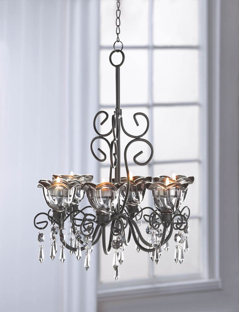 Accent Plus 10016072 Midnight Blooms Chandelier, No Size, Multicolor