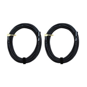 audio 2000s e14125p2 1/4" trs right angle to xlr male 25 ft audio cable (2 pack)