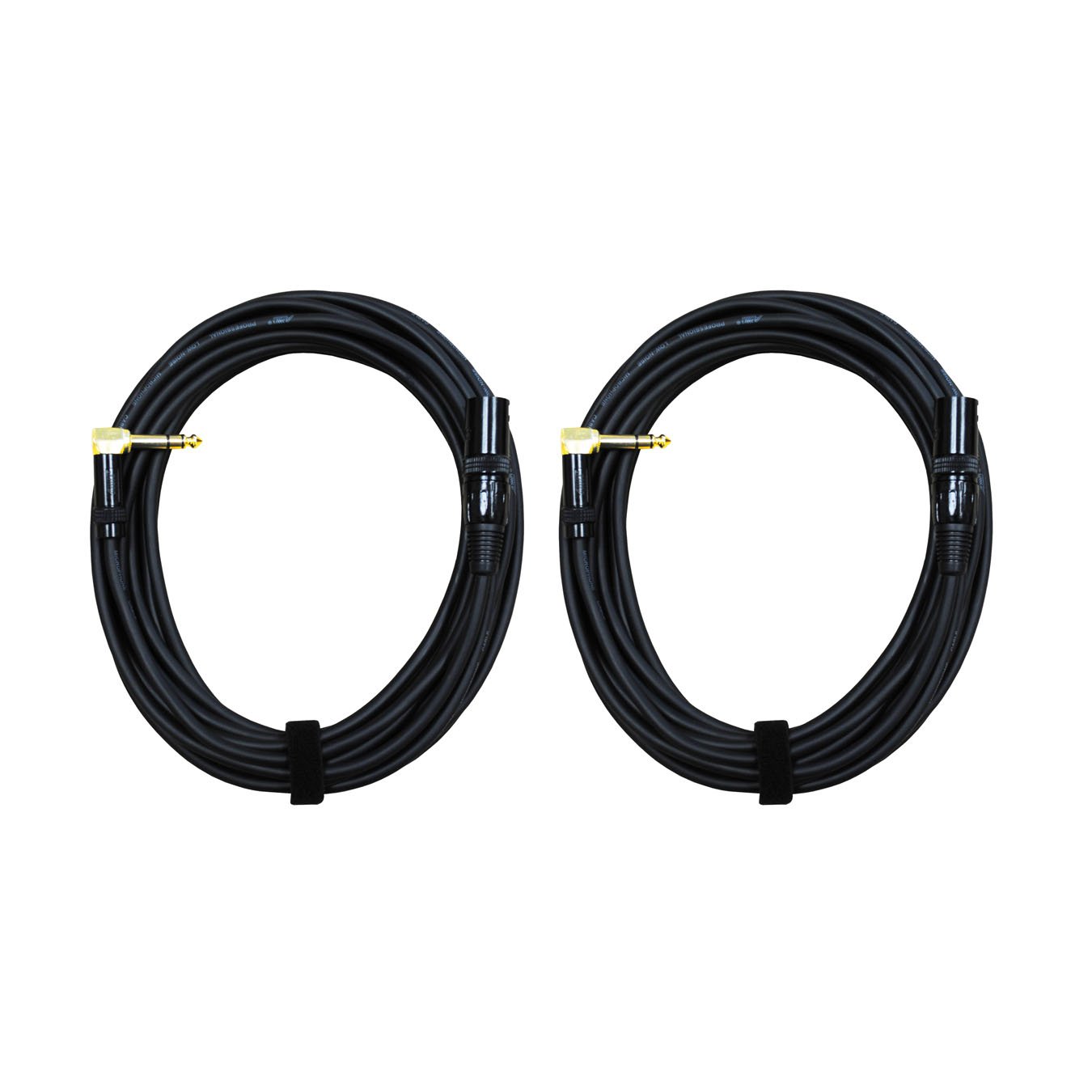 Audio 2000s E14125P2 1/4" TRS Right Angle to XLR Male 25 Ft Audio Cable (2 Pack)