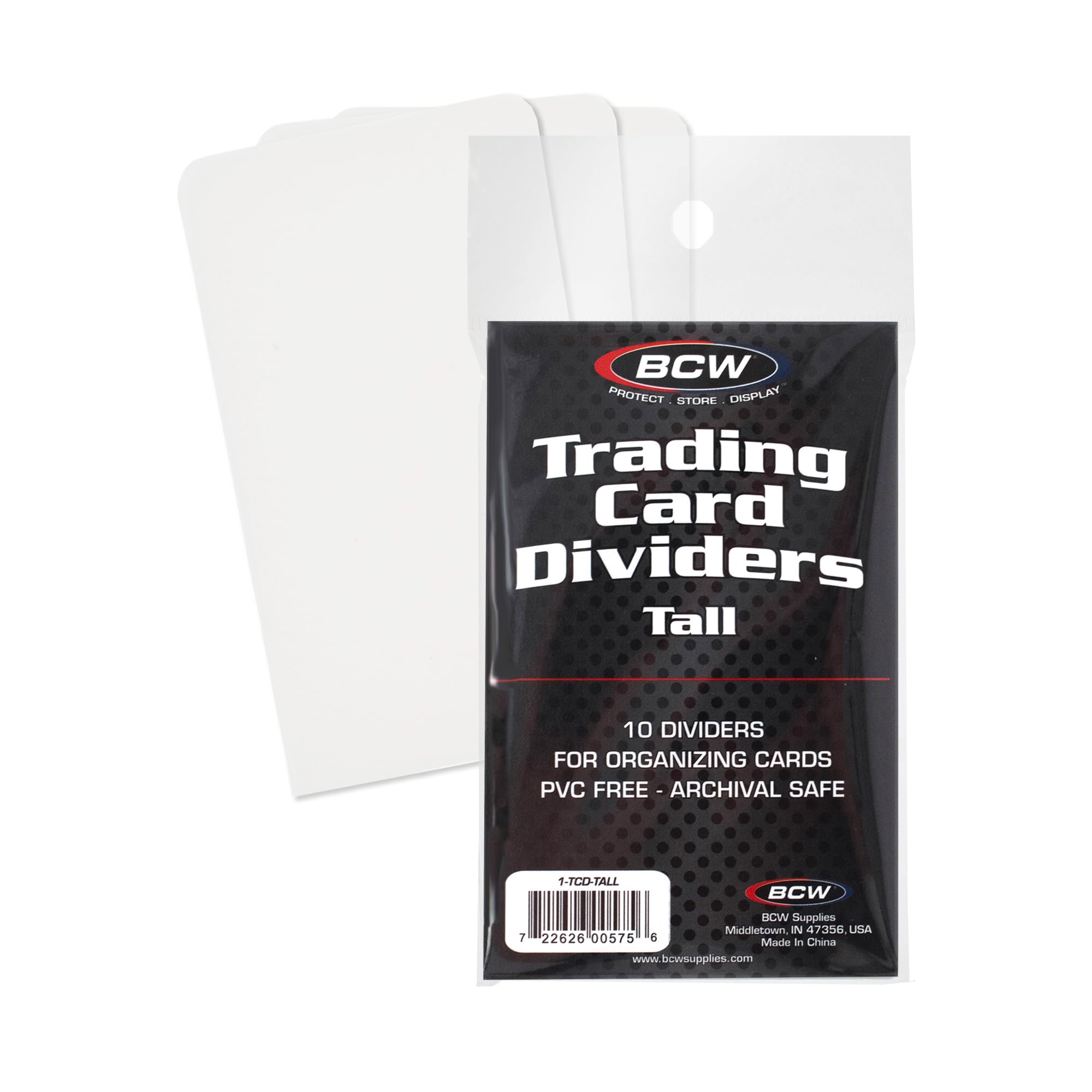 BCW Tall Trading Card Dividers - 10 ct | Archival Quality, Write-On Index Tab, 3 11/16 X 2 11/16 Inches | Fits Vault, Super Vault, QuickFold, Shoe, and Super Shoebox Boxes | Card Organizer Dividers