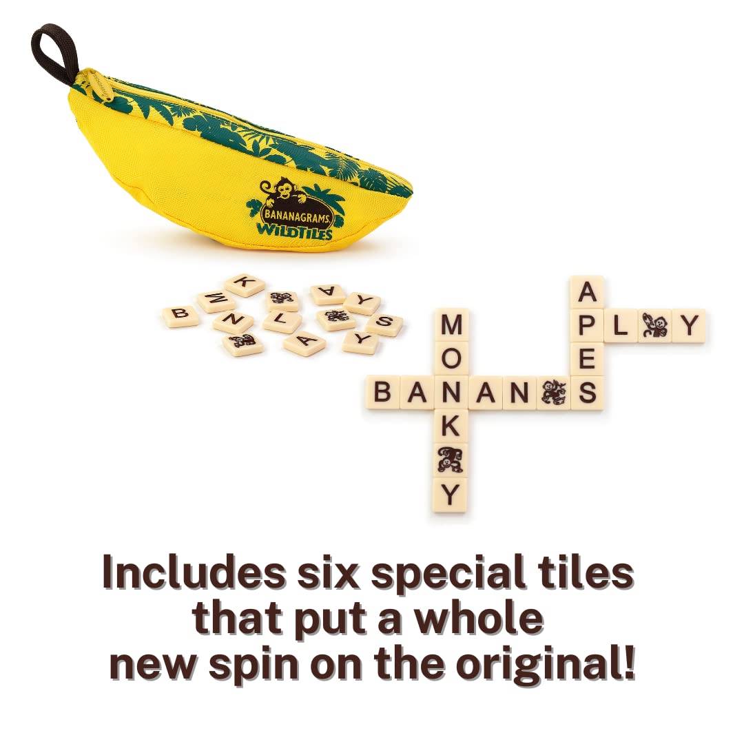 Bananagrams WildTiles Vocabulary Building and Spelling Improvement Lettered Tile Game for Ages 7 and Up