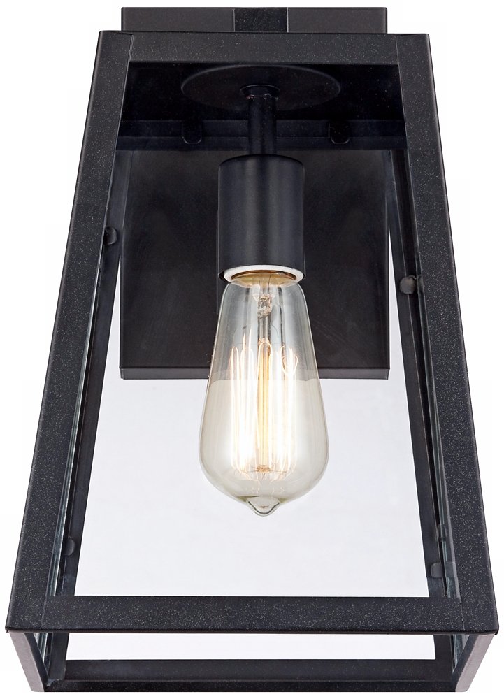 John Timberland Arrington Modern Industrial Outdoor Wall Light Fixture Black 13" Clear Glass Antique Edison Style Bulb Exterior House Porch Patio Outside Deck Garage Yard Front Door Garden Home