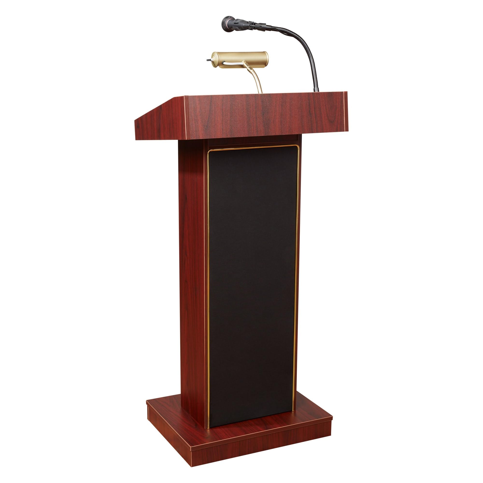 Oklahoma Sound 800X-MY/LWM-5 Orator Lectern and Handheld Mic, Mahogany