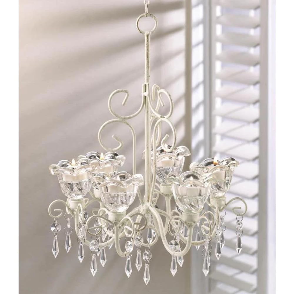 Zings & Thingz 57071441 Crystal Blossom Chandelier, No Size, White