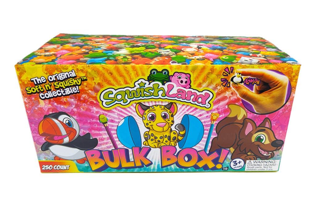 Sqwishland Bulk Box (250 Capsules) -Series 6: Mini Capsule Squishy Animal Toys | Perfect Party Favors, Pencil Toppers, Classroom Prizes, Collectible Toys for Kids