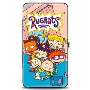 rugrats womens buckle-down hinge - group pose wallet, multicolor, 7 x 4 us