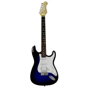 Glen Burton GE101BCO-BLS Electric Guitar Stratocaster-Style Combo with Accessories and Amplifier, Blueburst