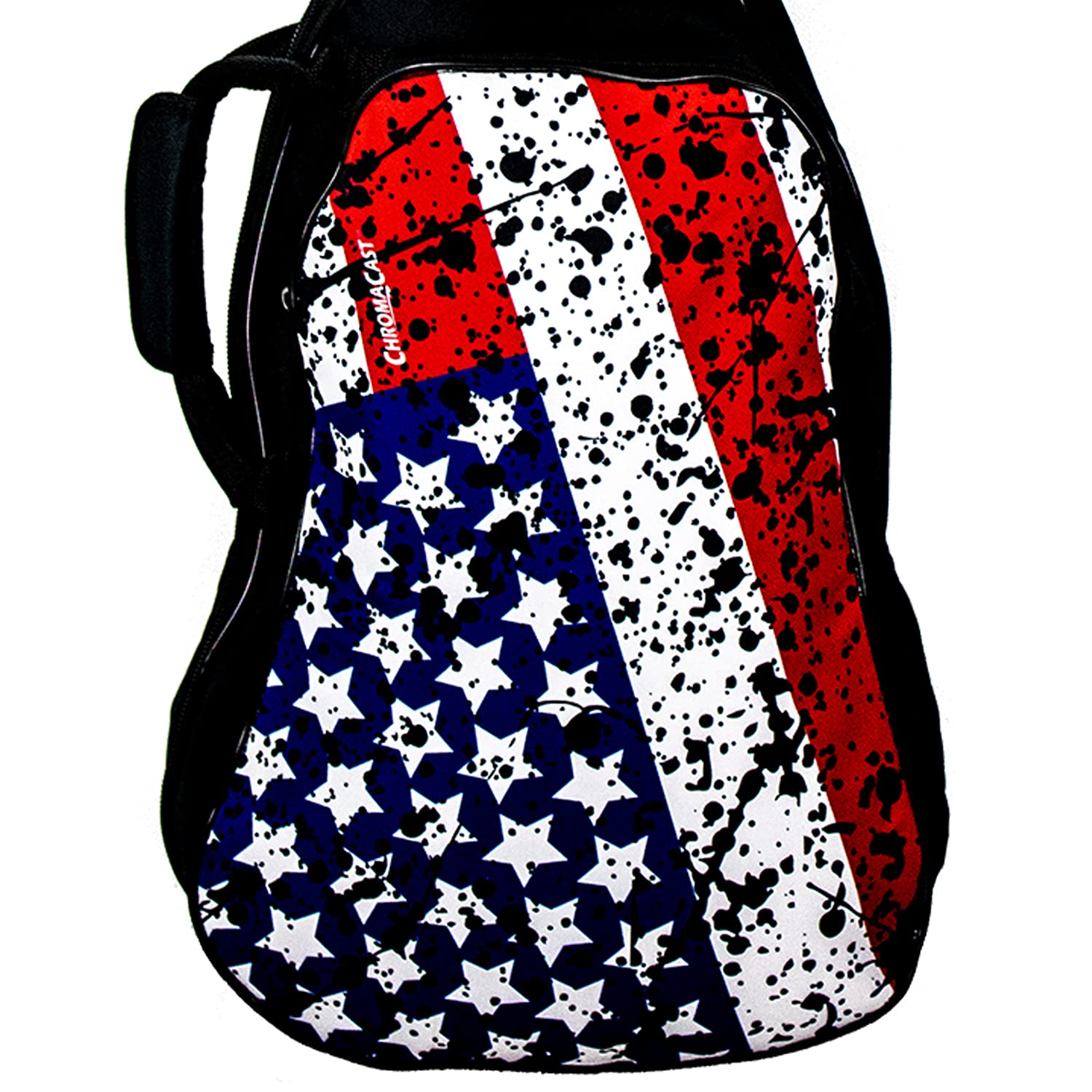 ChromaCast USA Flag Graphic Multi-Pocket Electric Guitar Padded Gig Bag (CC-EPB