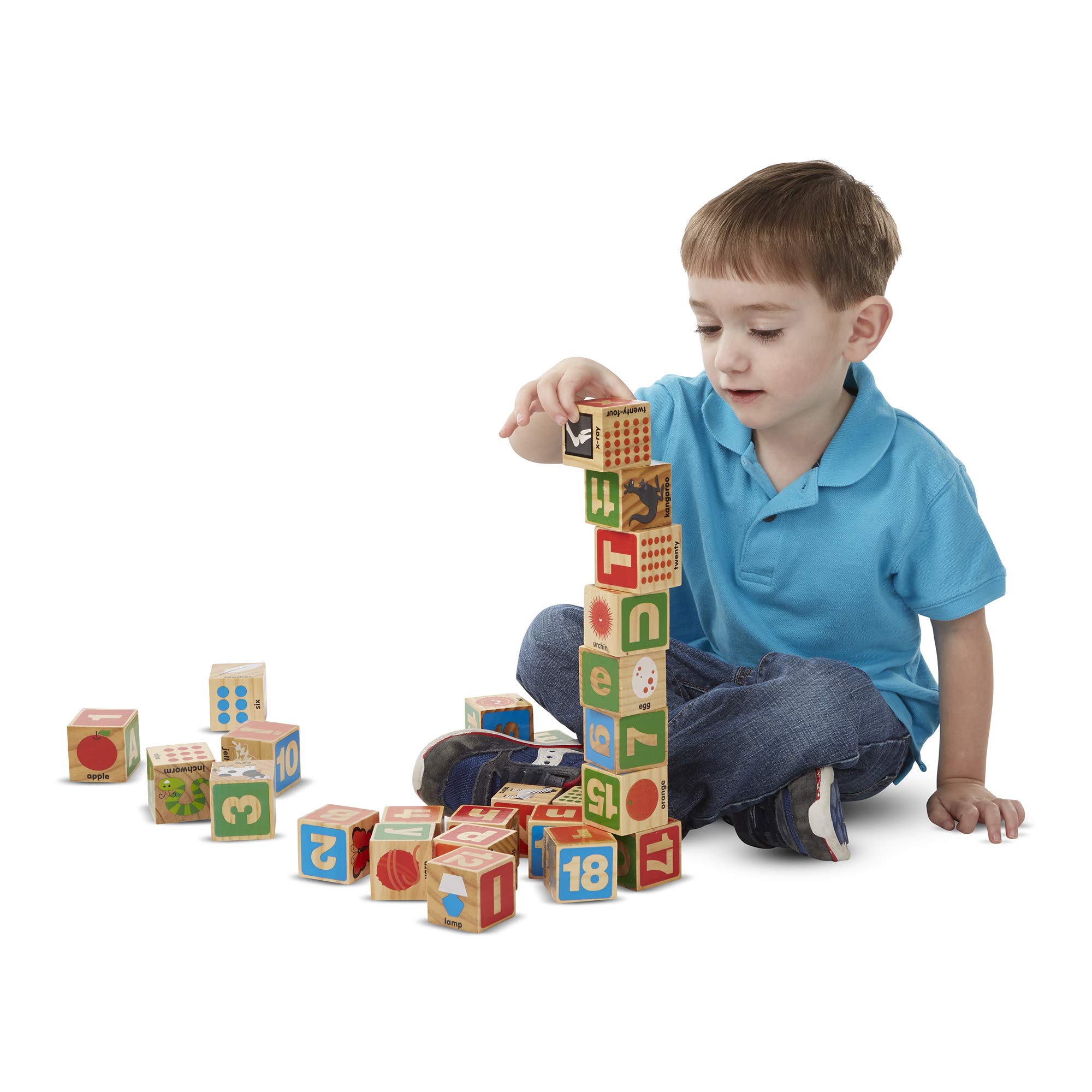 Melissa & Doug ABC/123 Wooden Blocks (26 pcs)