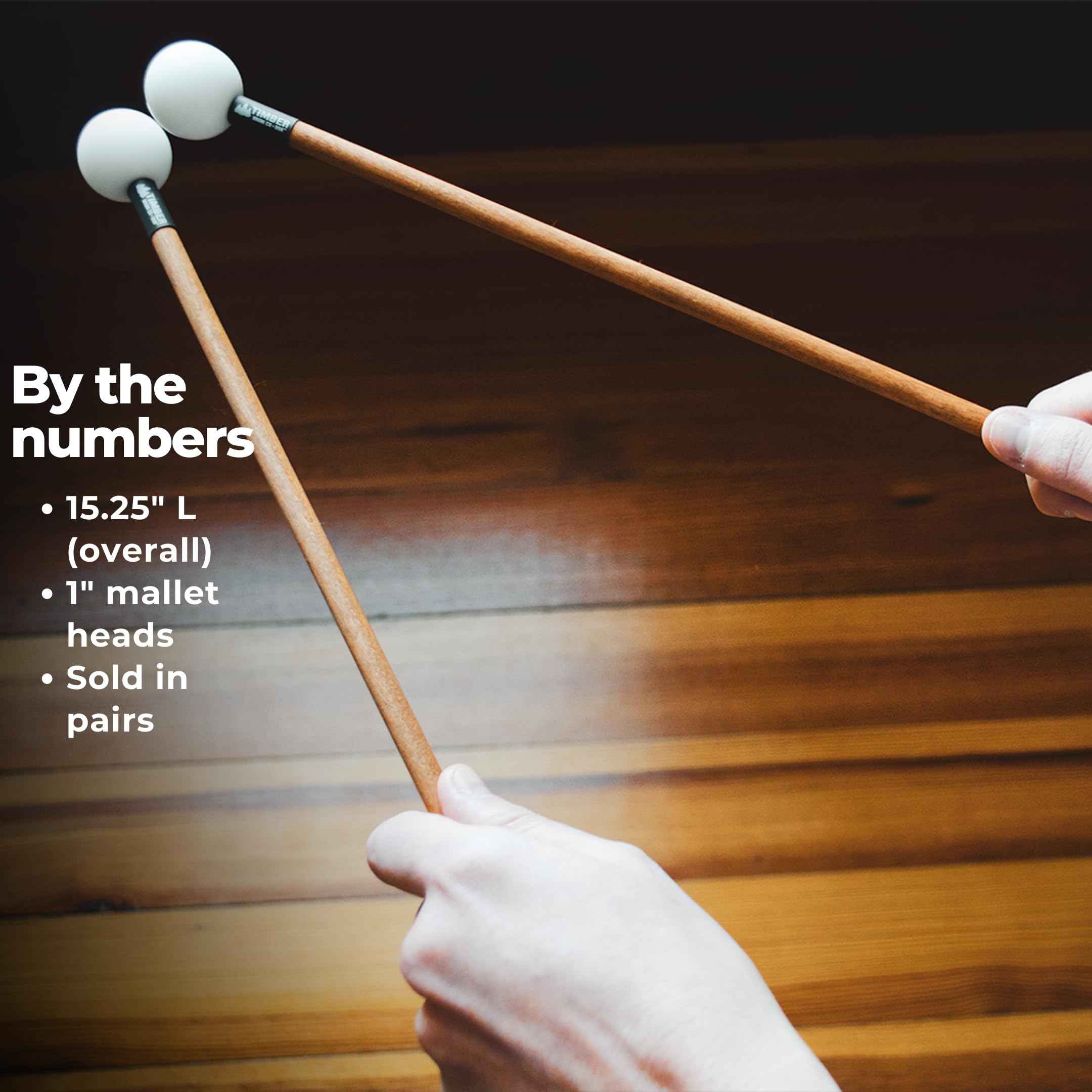 Timber Drum Co. T2HP, MADE IN U.S.A. Pair of Hard Polymer Mallets for Energy Chime, Xylophone, Wood Block, and Bells