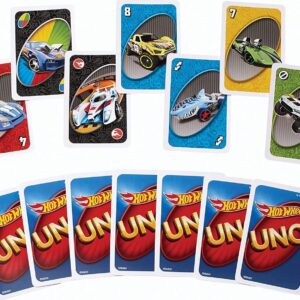 Hot Wheels UNO Matching Card Game Featuring 112 Cards with Hot Wheels Graphics, Game Night, Kids Gift Ages 7 Years & Older