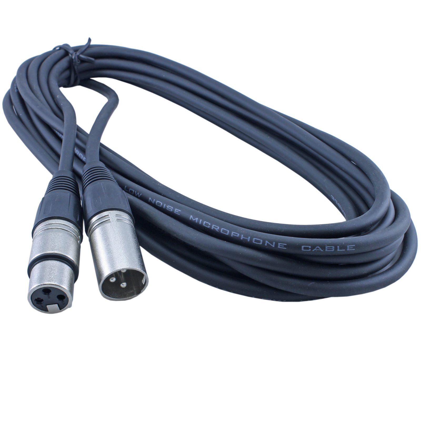 MCSPROAUDIO 2 Pack 20 Foot Low Z Male to Female 3 Pin XLR Mic Microphone Cable