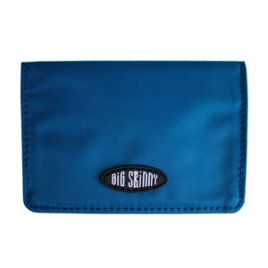 big skinny card case slim leather wallet, holds up to 16 cards,lightweight, ocean blue