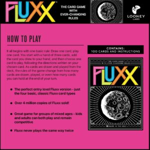 Looney Labs Fluxx 5.0 Card Game Fun, Fast-Paced, Ever-Changing Rules, Perfect for Family Game Night and Parties