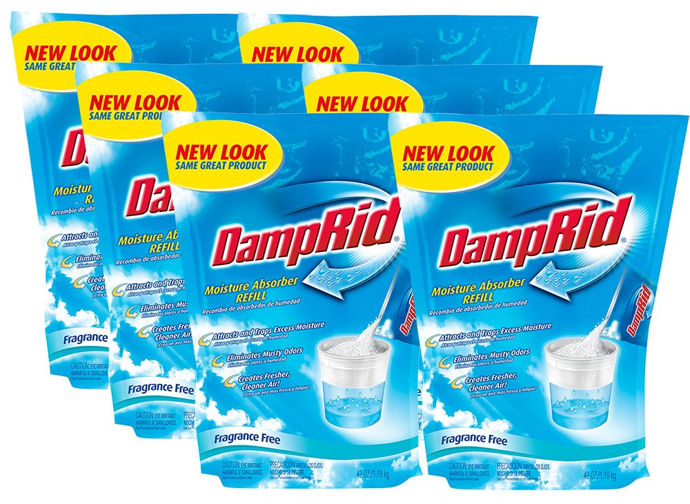 DampRid FG30K Refill Bag Fragrance Free, 6-Pack, 6 Piece