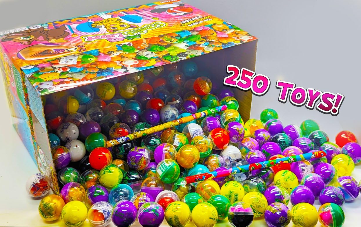 Sqwishland Bulk Box (250 Capsules) -Series 6: Mini Capsule Squishy Animal Toys | Perfect Party Favors, Pencil Toppers, Classroom Prizes, Collectible Toys for Kids