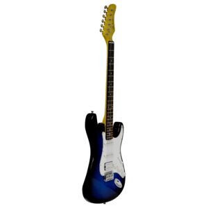 Glen Burton GE101BCO-BLS Electric Guitar Stratocaster-Style Combo with Accessories and Amplifier, Blueburst