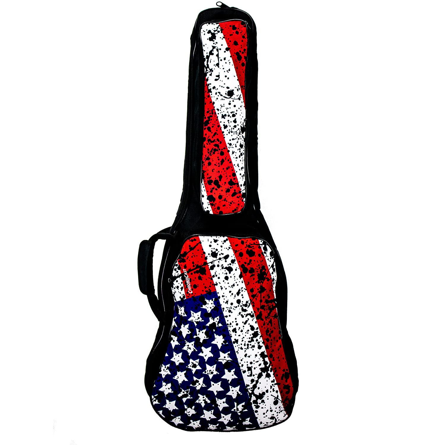 ChromaCast USA Flag Graphic Multi-Pocket Electric Guitar Padded Gig Bag (CC-EPB