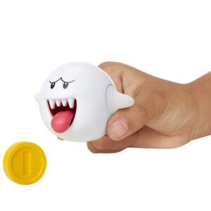 Super Mario Action Figure 4 Inch Boo Collectible Toy with Coin Accessory