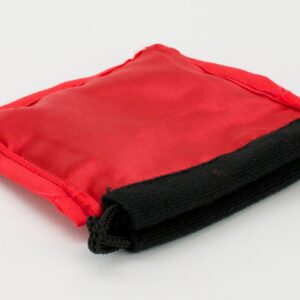 Small Black Dice Bag with Red Interior Double Stitched Snag Proof Satin Lining | Holds 21 16mm Dice