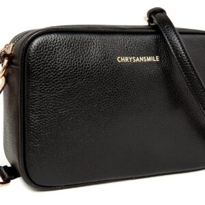 Chrysansmile Crossbody Bags for Women Genuine Leather Small Purse Black Soft Cross Body Bag with Tassel