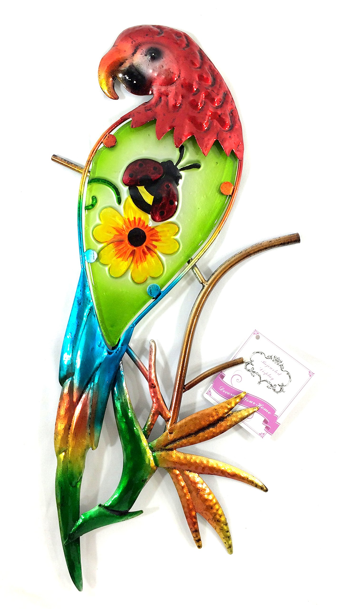 Bejeweled Display® Parrot w/Glass Wall Art Plaque & Home Decor